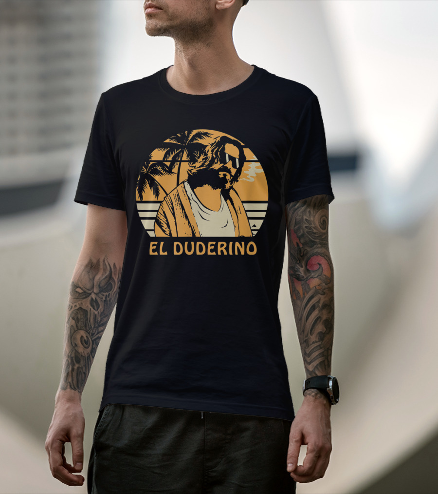 El Duderino Classic Vintage Movie Tropical Sunset Palm Trees T-Shirt