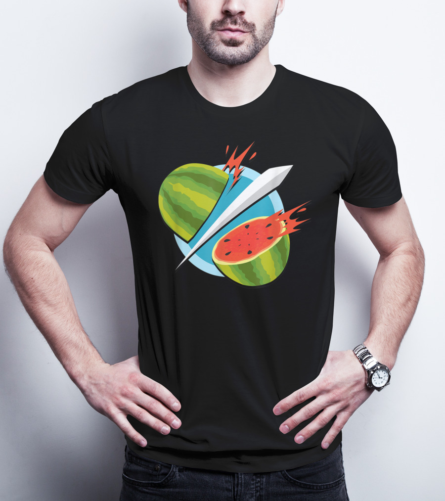 Fruit Ninja Watermelon Slice With Sword T-Shirt