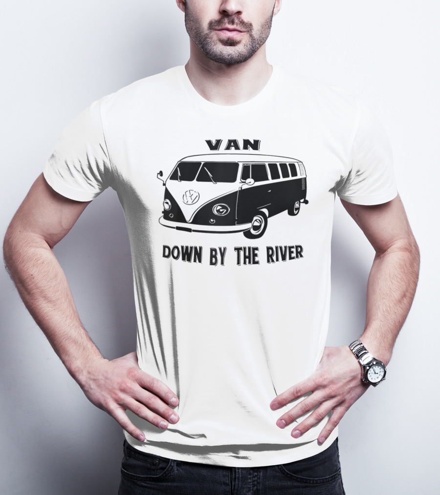 Classic Vintage 1960 Van Microbus Down By The River T-Shirt