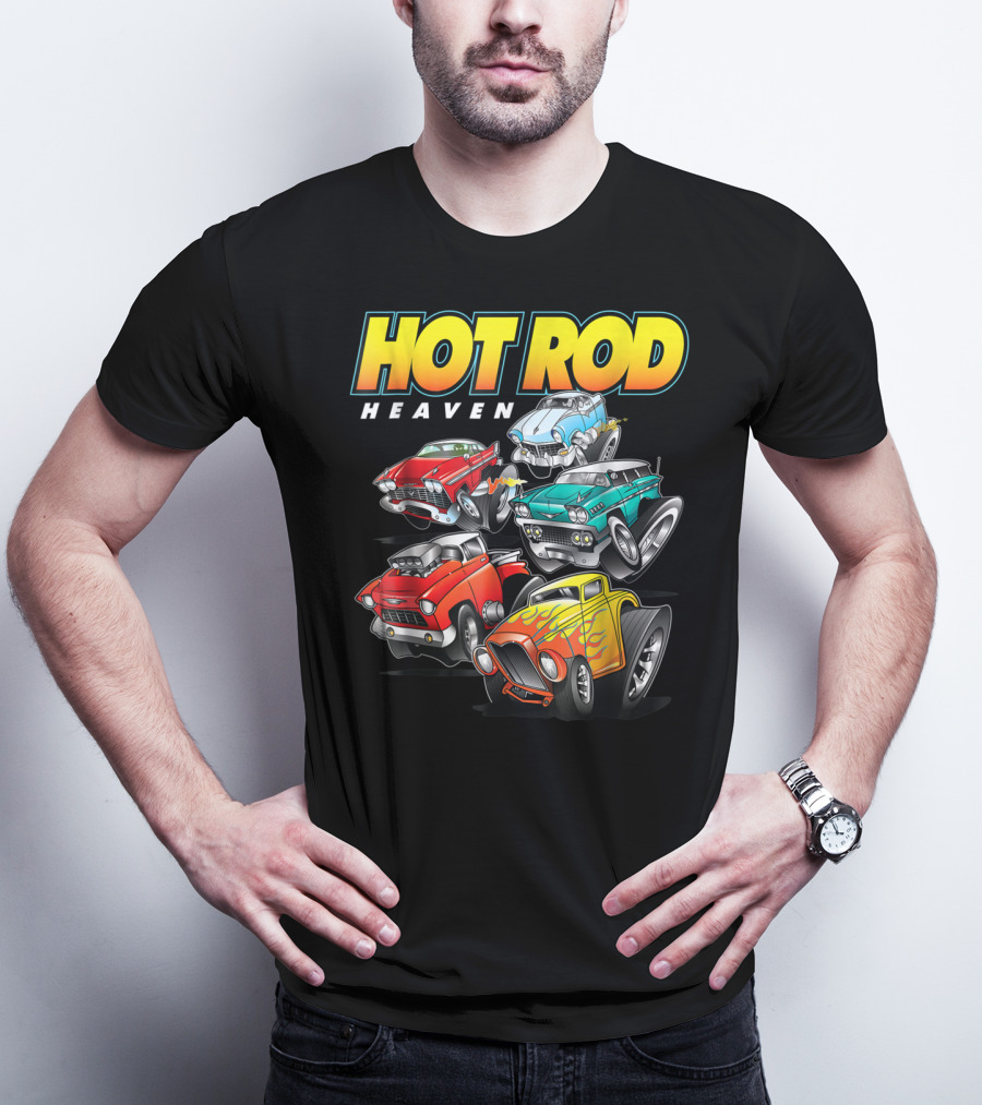 Hot Rod Heaven Classic And Antique Cars Vintage Style Collection T-Shirt