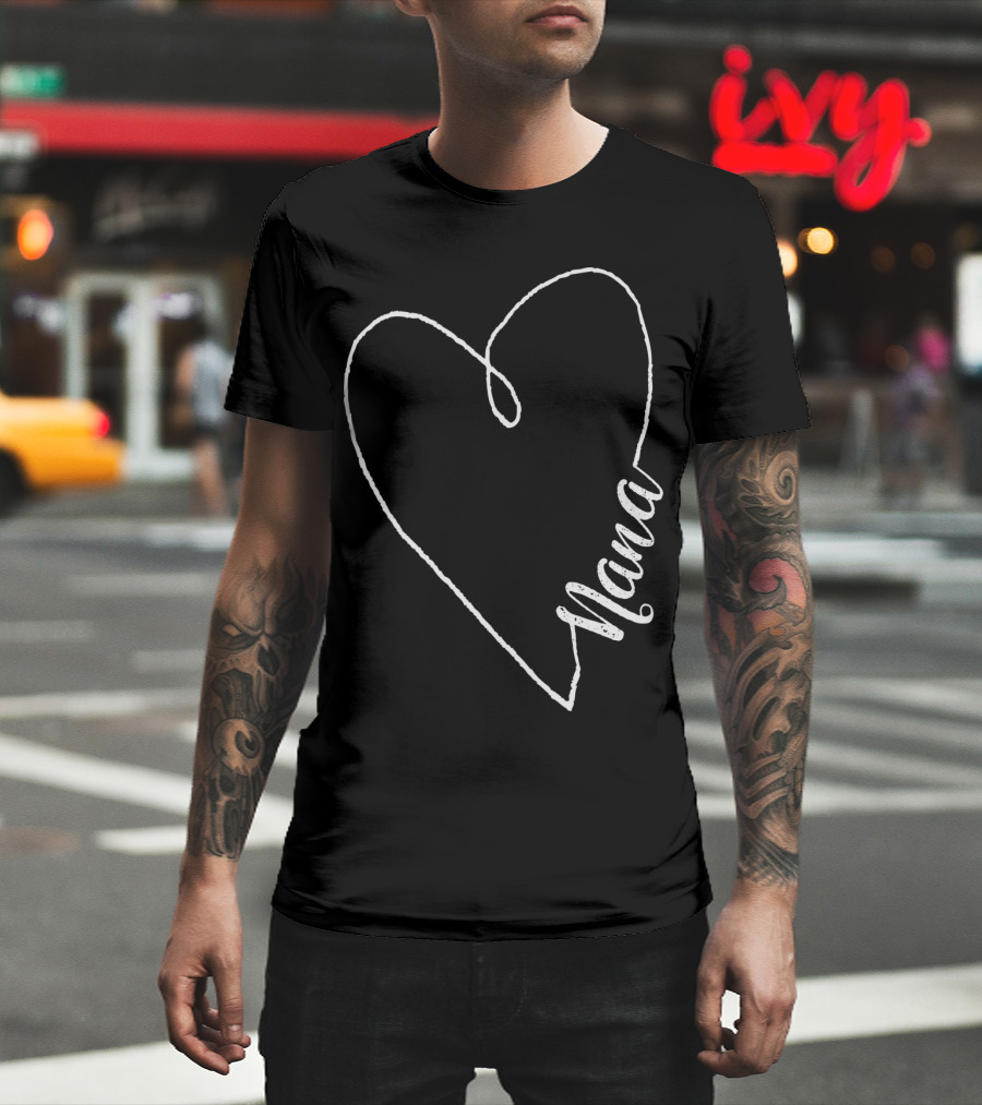 Nana Heart Outline T-Shirt