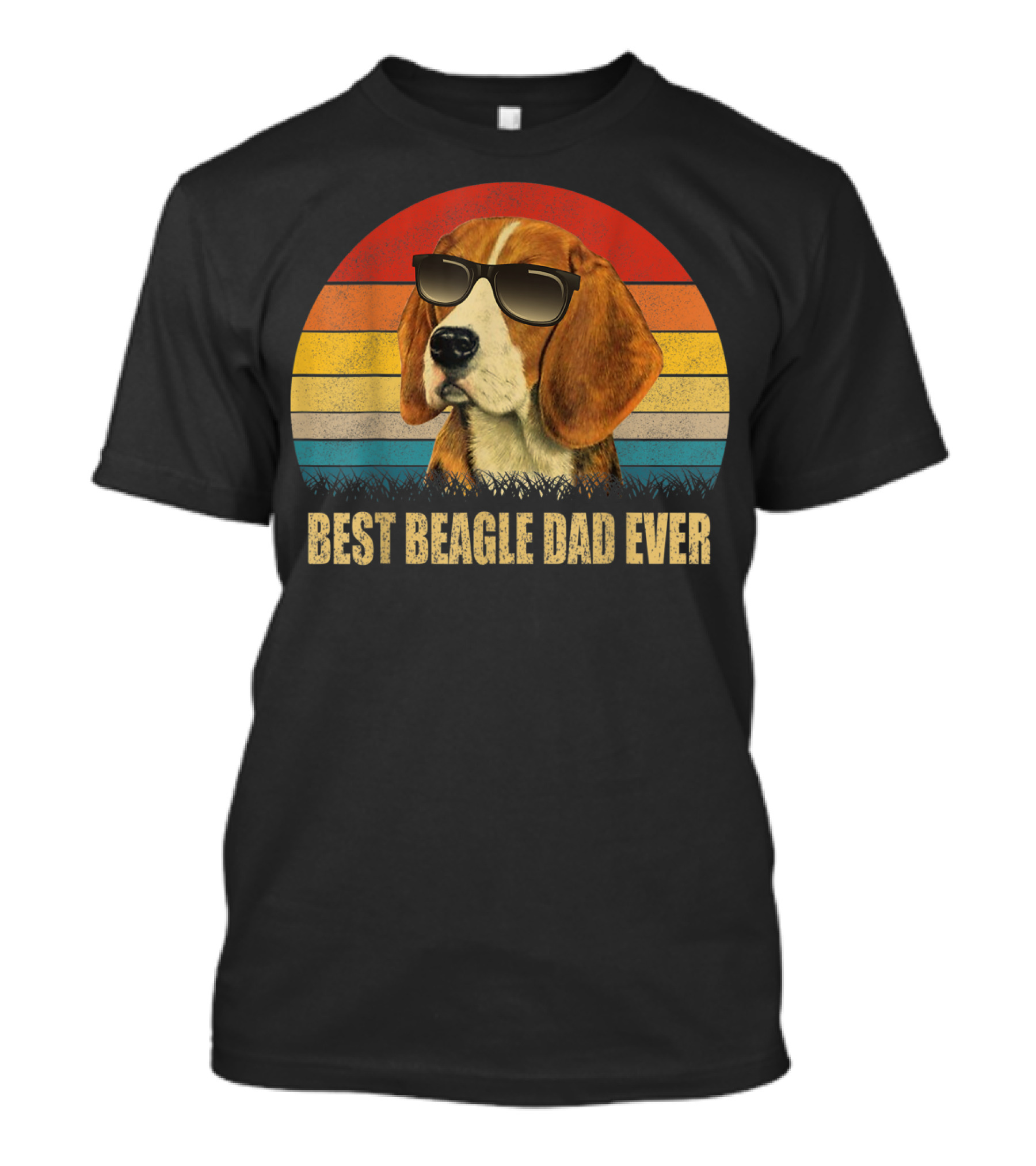 Best Beagle Dad Ever Retro Sunglasses Dog T-Shirt