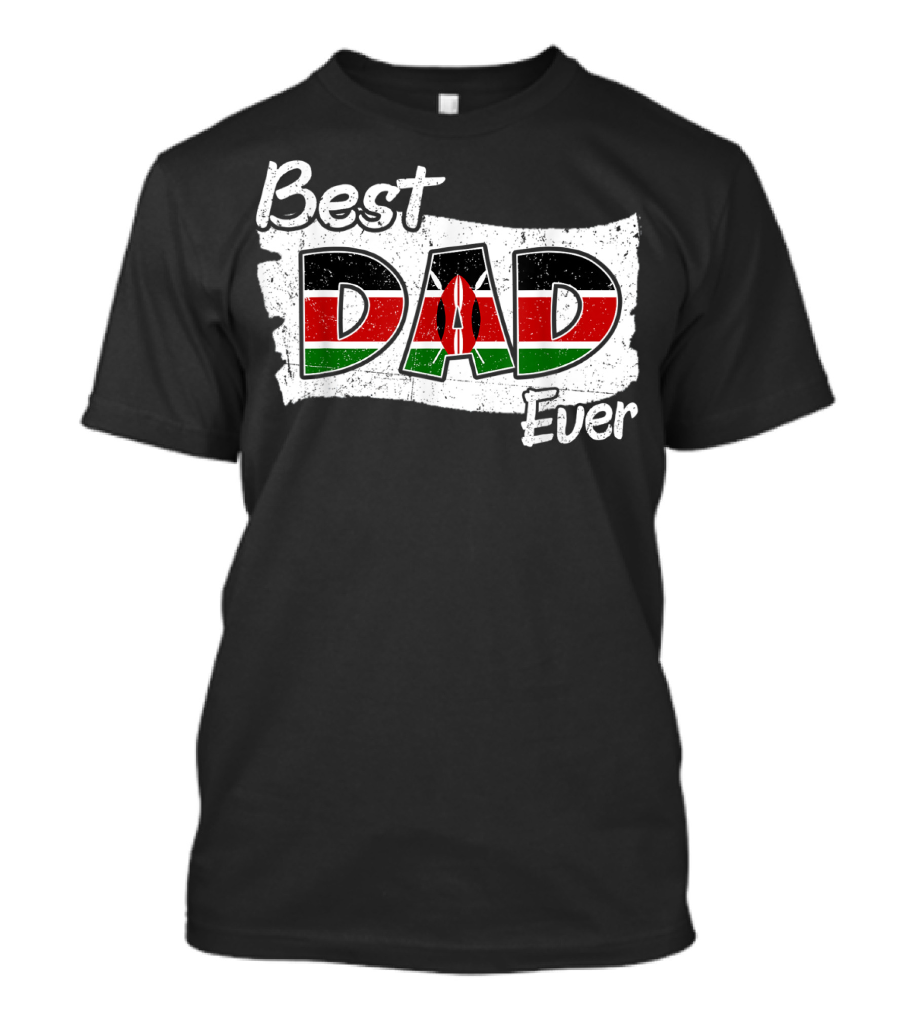 Best Dad Ever Kenyan Flag Map T-Shirt
