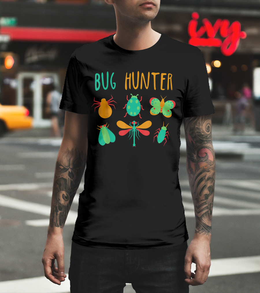 Bug Hunter Insect Lover Bo Colorful Beetle Butterfly Fly Dragonfly Insects T-Shirt