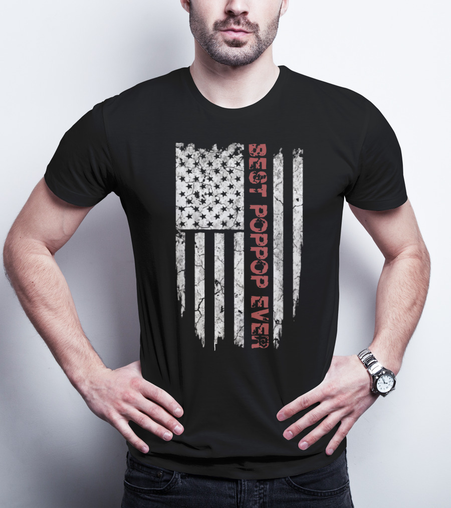 Best Poppop Ever American Flag T-Shirt