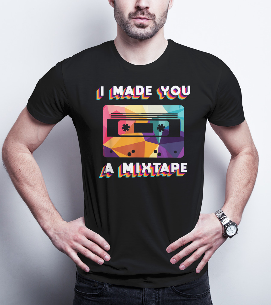 I Made You A Mixtape Colorful Cassette Vintage T-Shirt