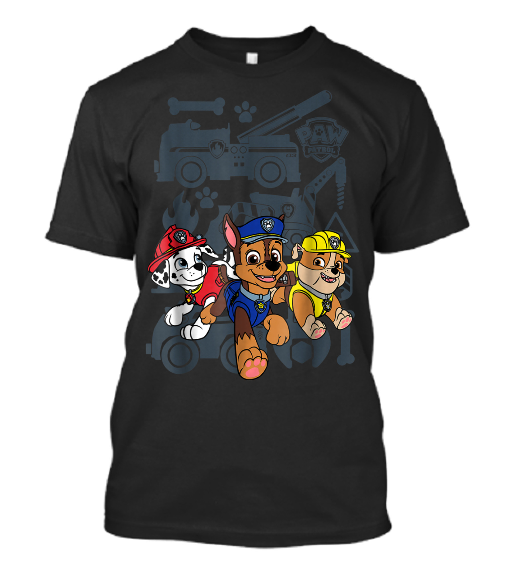 Paw Patrol Chase Marshall Rubble Adventure Vehicles T-Shirt
