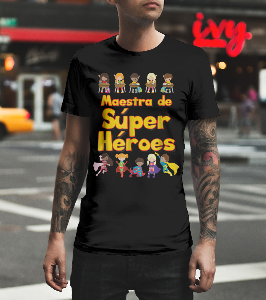 Maestra De Súper Héroes Comic Book Super Hero Student Spanish Teacher T-Shirt