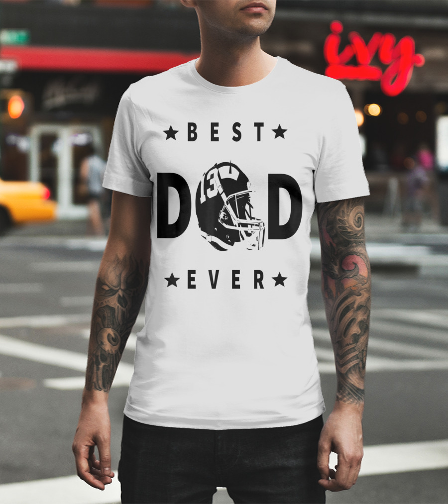 Best Dad Ever Football Helmet Dallas Cowboys Fan T-Shirt