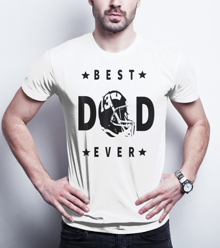 Best Dad Ever Football Helmet Dallas Cowboys Fan T-Shirt