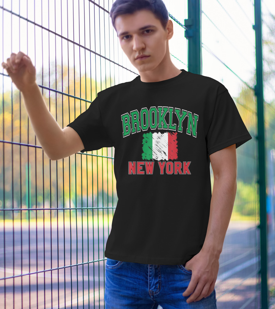 BROOKLYN NEW YORK ITALIAN FLAG VARSITY T-Shirt
