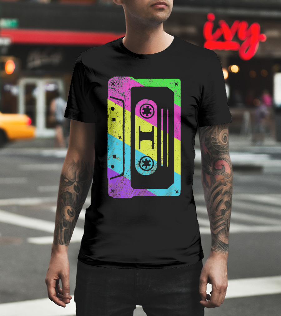 Retro Rainbow Cassette Tape Costume T-Shirt