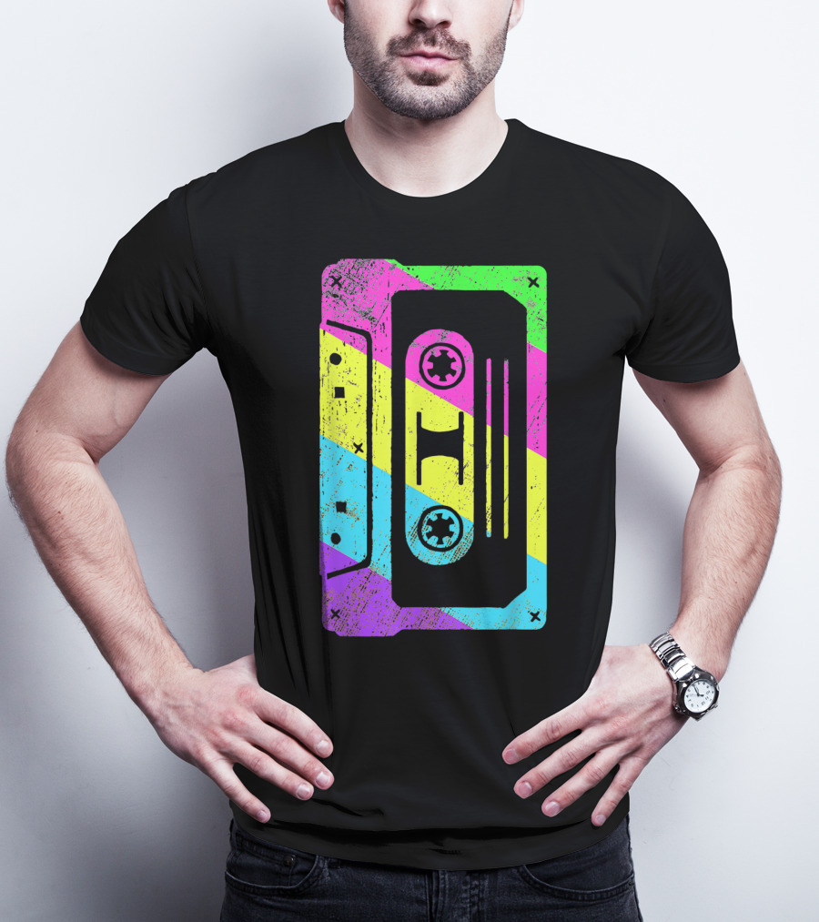 Retro Rainbow Cassette Tape Costume T-Shirt