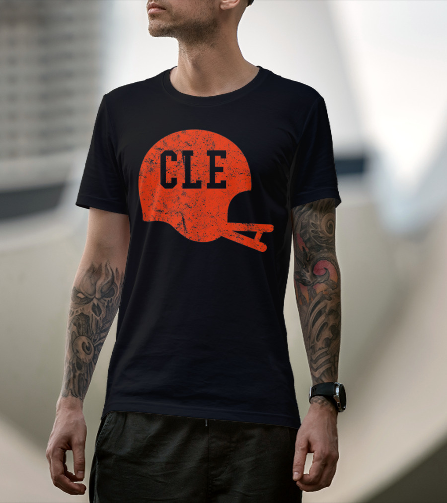 Cleveland Ohio Football CLE Vintage Helmet T-Shirt