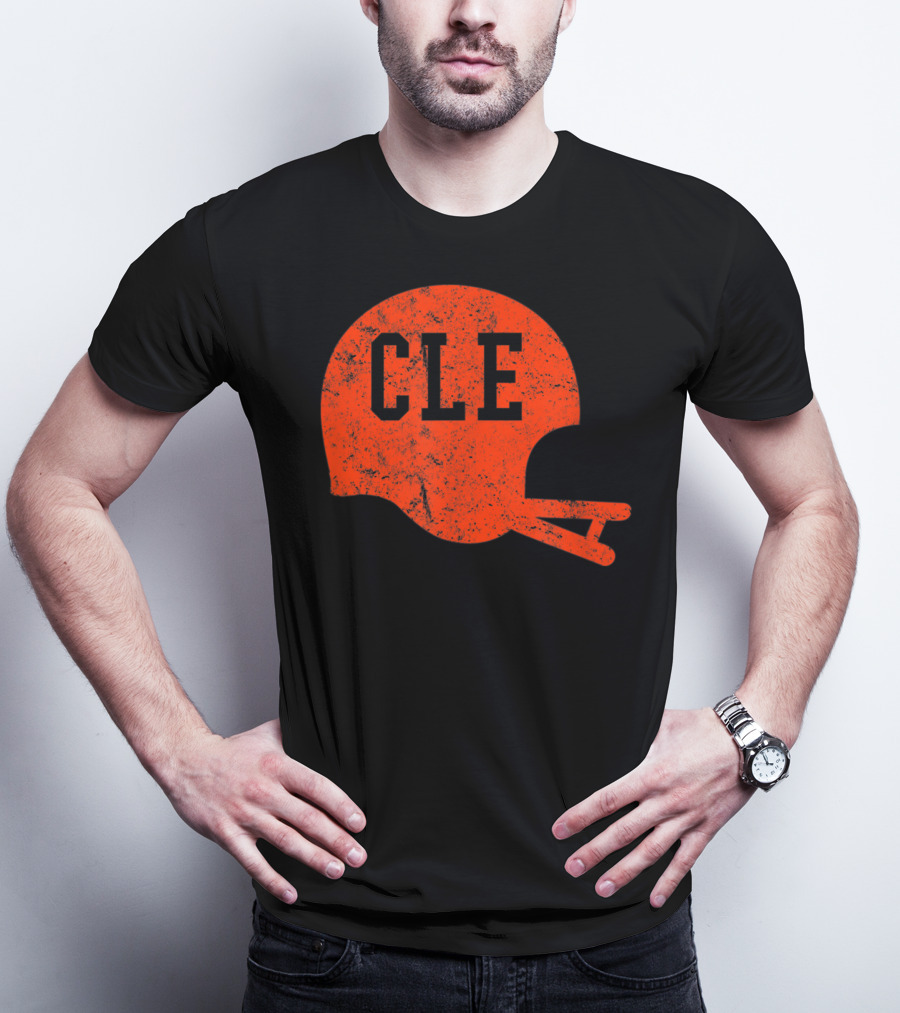 Cleveland Ohio Football CLE Vintage Helmet T-Shirt