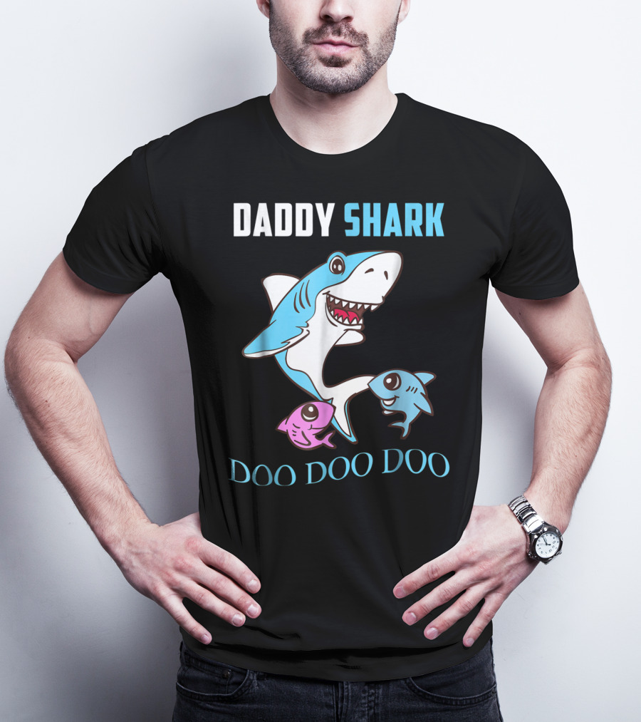 Daddy Shark Doo Doo Doo Adult Father Family Matching T-Shirt
