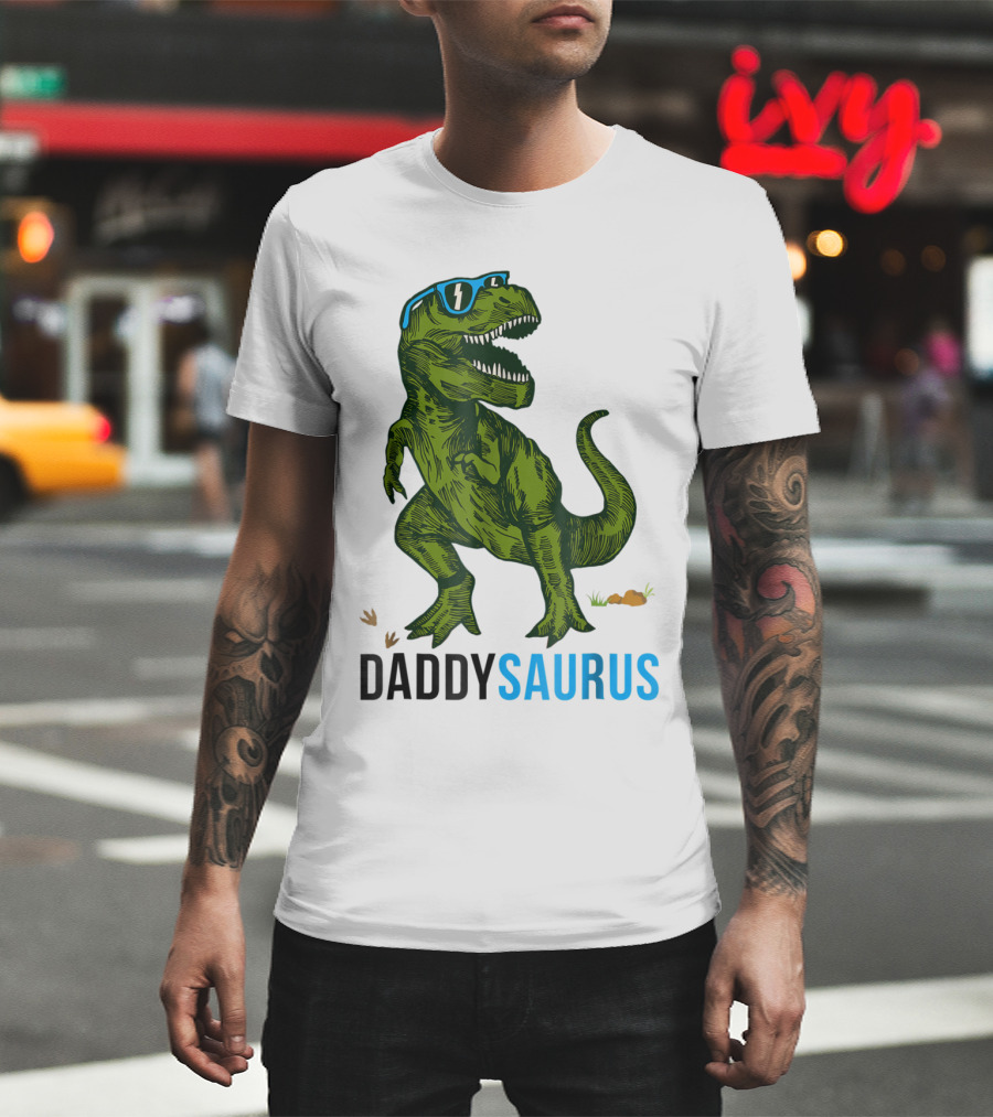 Daddysaurus Rex Dinosaur Dad Fathers Day Fun T-Shirt
