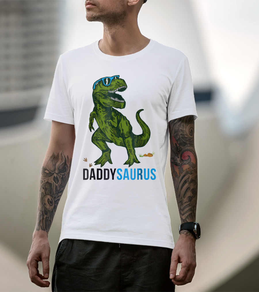 Daddysaurus Rex Dinosaur Dad Fathers Day Fun T-Shirt