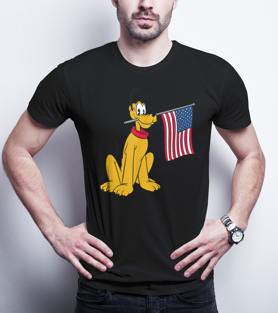 Disney Pluto American Flag T-Shirt