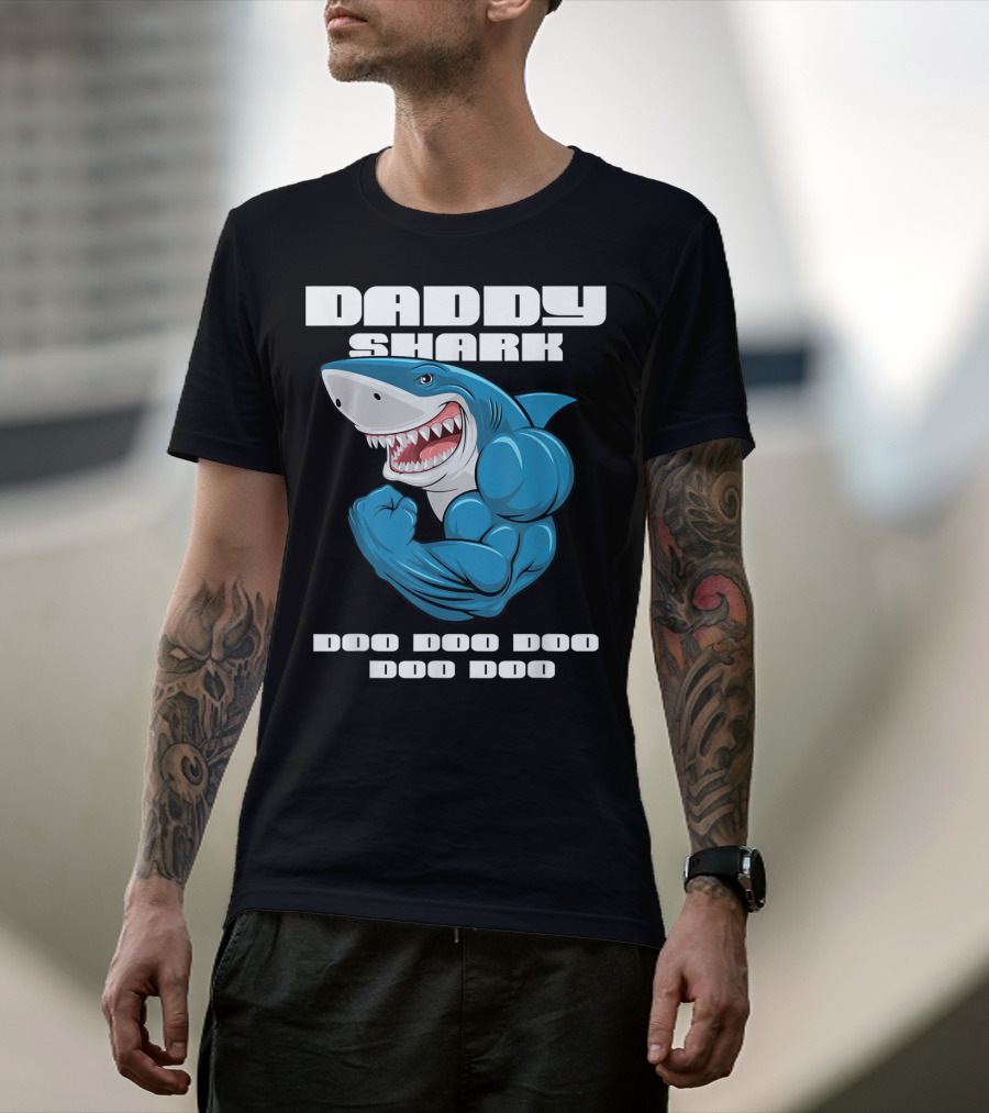 Daddy Shark Doo Doo Doo Doo Matching Family Shark T-Shirt