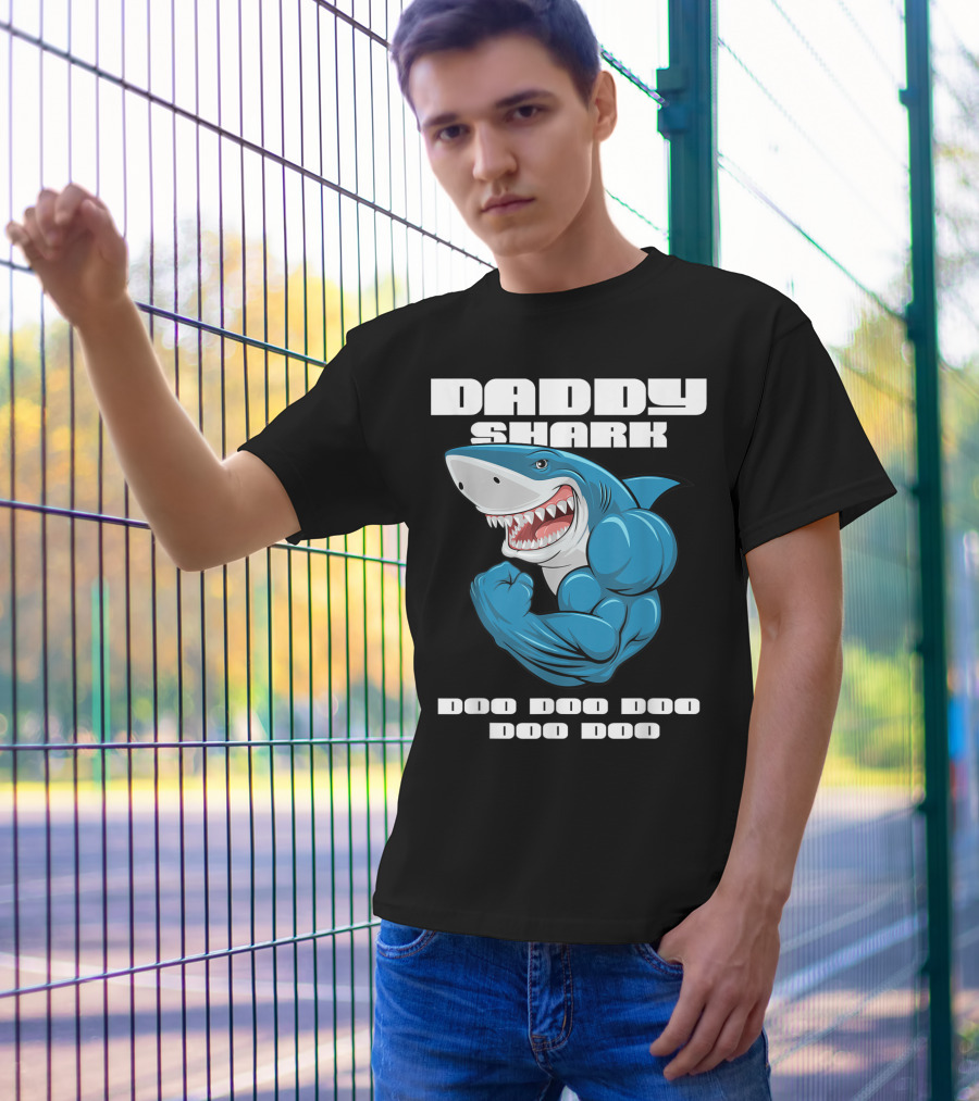 Daddy Shark Doo Doo Doo Doo Matching Family Shark T-Shirt