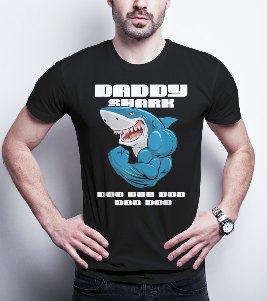 Daddy Shark Doo Doo Doo Doo Matching Family Shark T-Shirt