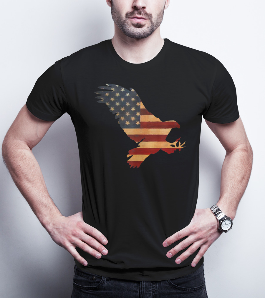 American Flag Eagle Silhouette Cool T-Shirt