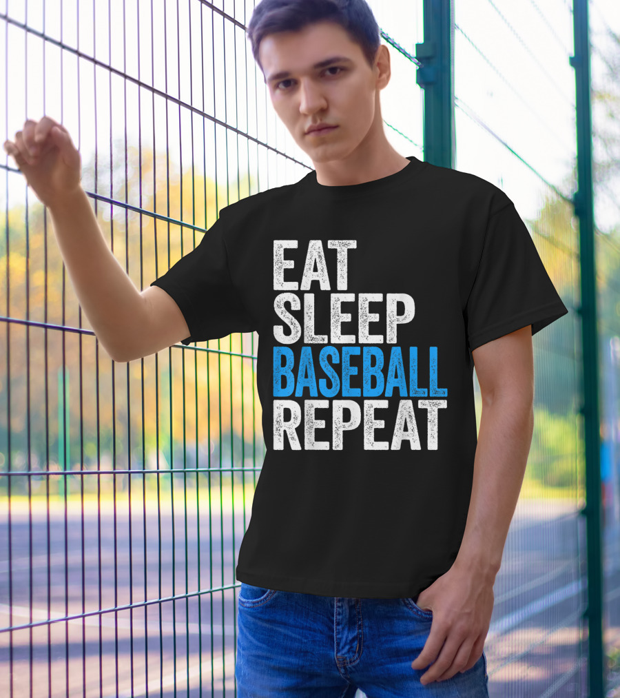 Eat Sleep Baseball Repeat Classic Sports Routine T-Shirt