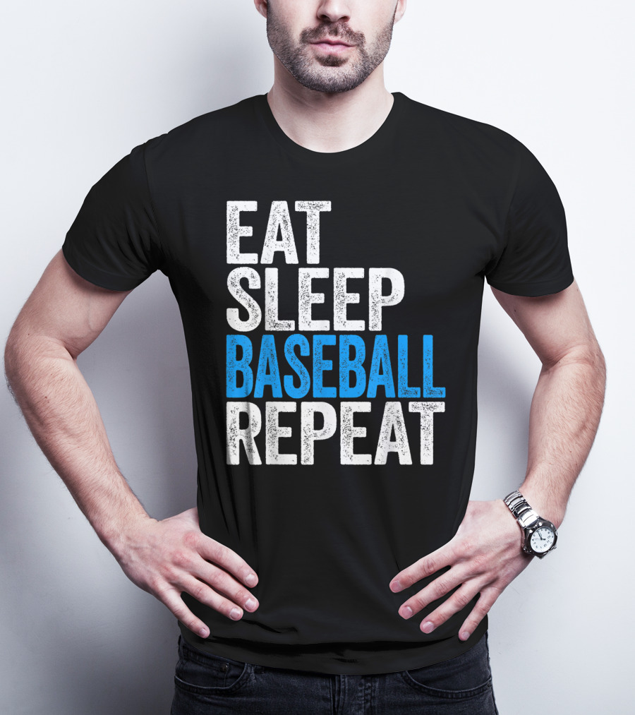 Eat Sleep Baseball Repeat Classic Sports Routine T-Shirt