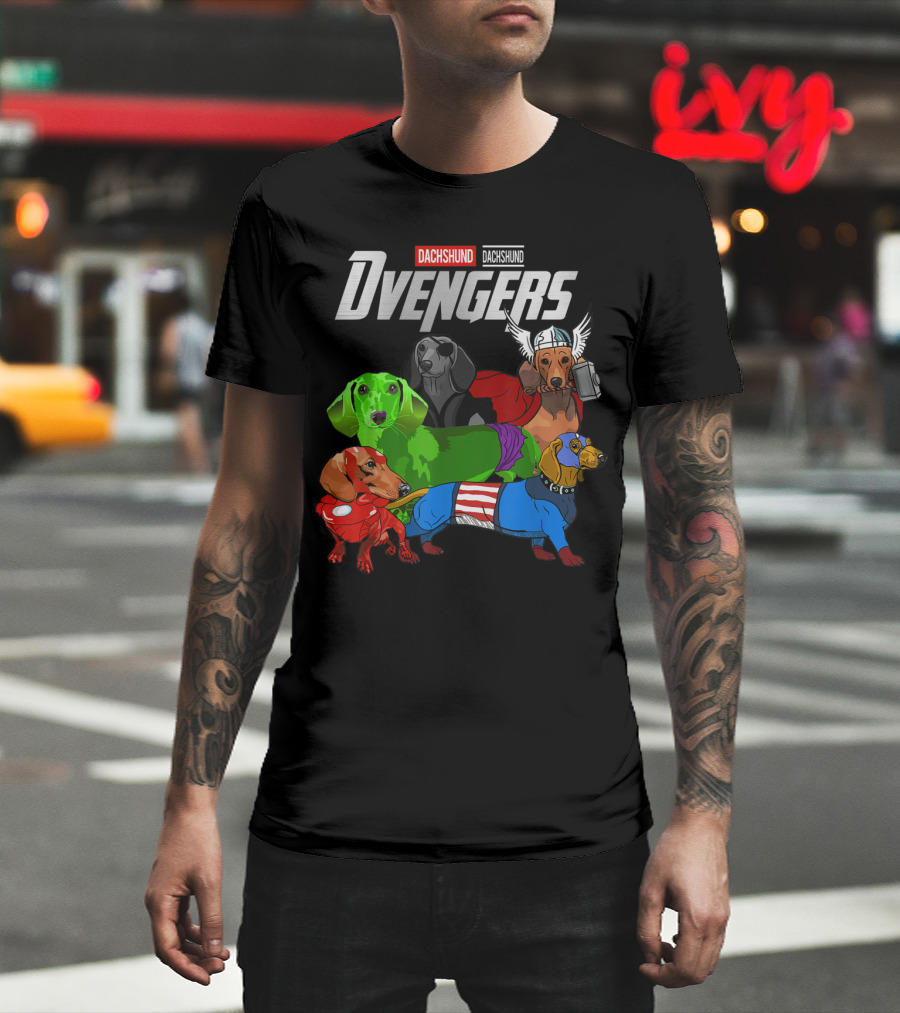 Dvengers Dachshund Funny Dog Superhero T-Shirt