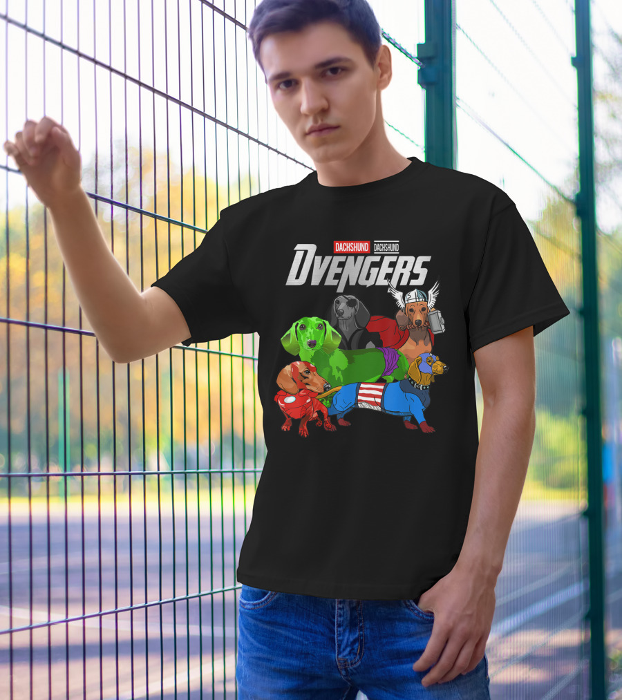Dvengers Dachshund Funny Dog Superhero T-Shirt