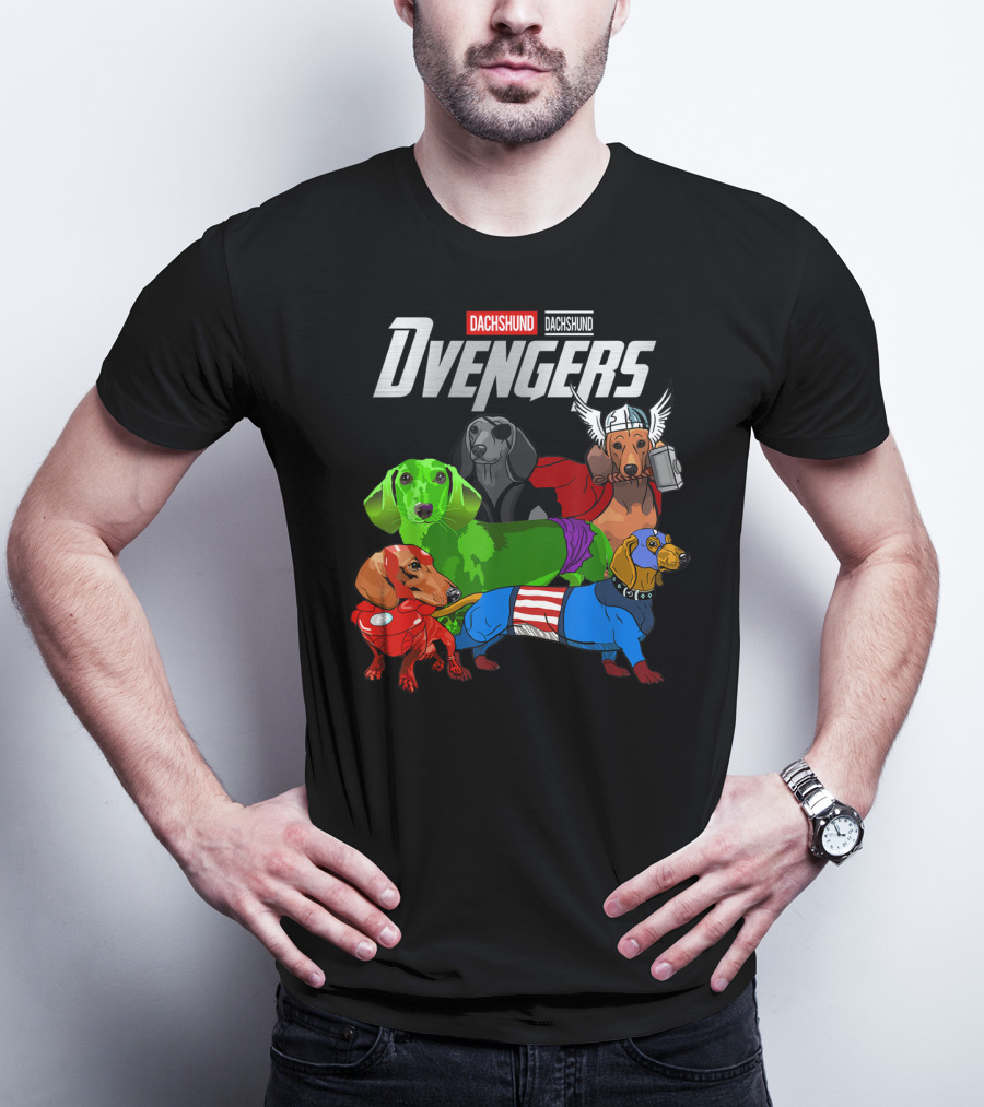 Dvengers Dachshund Funny Dog Superhero T-Shirt