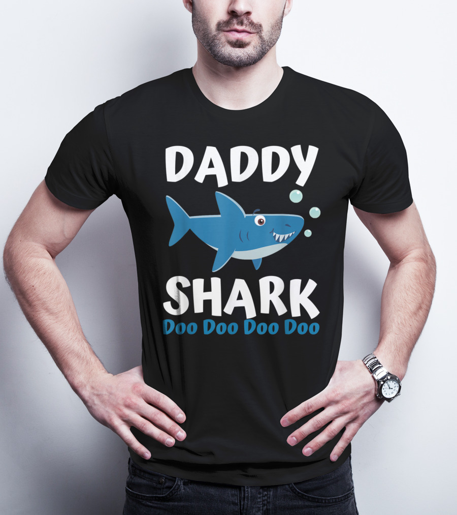 Daddy Shark Doo Doo Doo Doo Father's Day From Wife Son Daughter T-Shirt