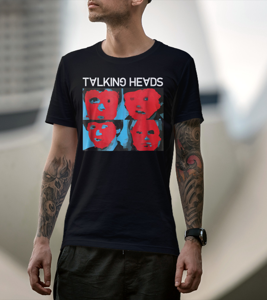 Talking Heads Psycho Killer Red Blue Mask Faces T-Shirt