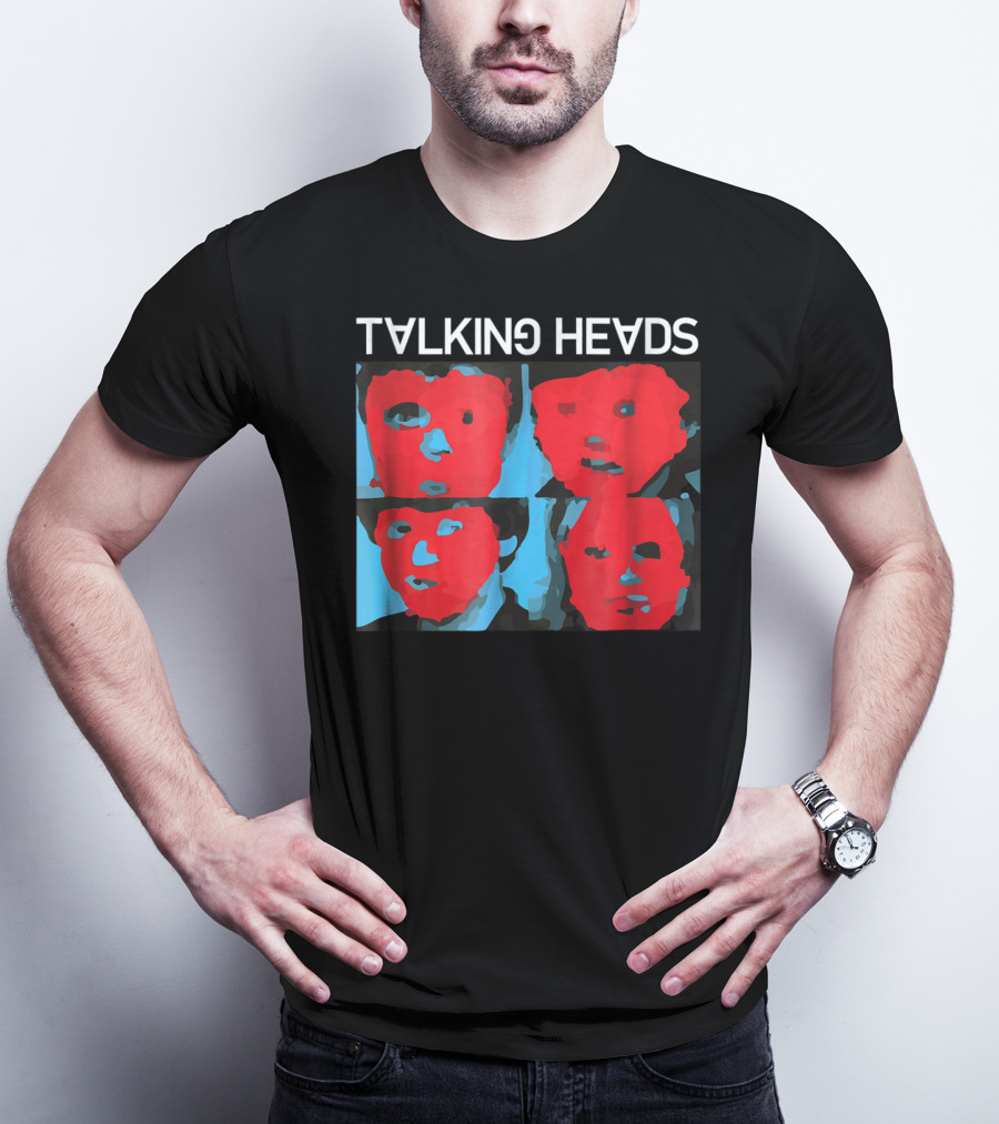 Talking Heads Psycho Killer Red Blue Mask Faces T-Shirt