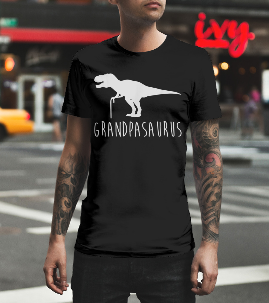Grandpasaurus Lightweight Custom Ed Dinosaur Cane T-Shirt