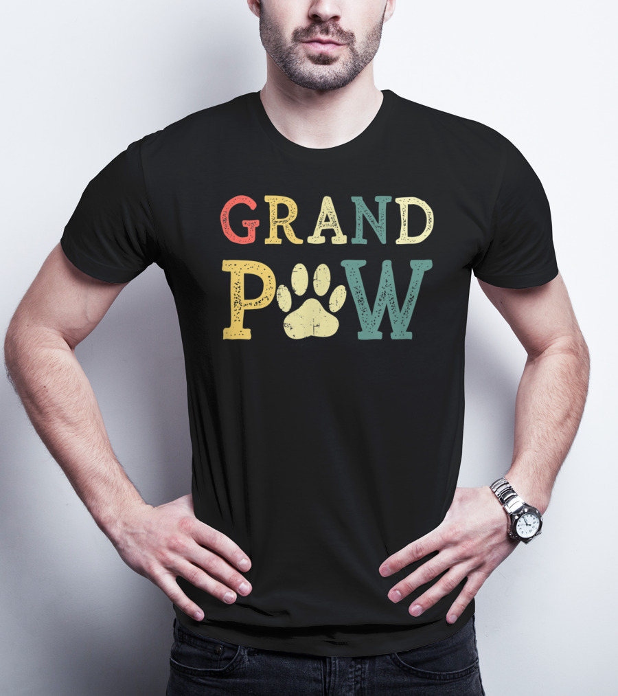 Grandpaw Dog Lover Paw Print Grandpa T-Shirt