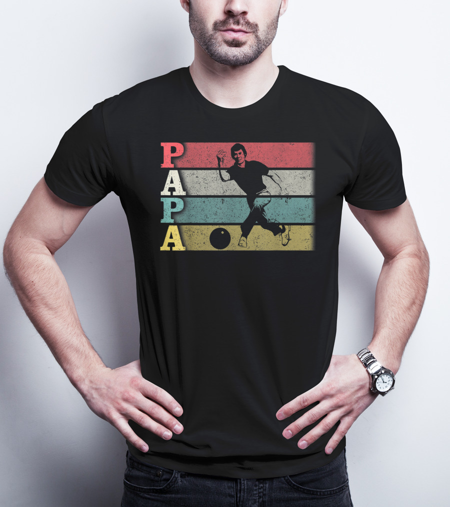 Papa Vintage Bowling Funny DadFather's T-Shirt