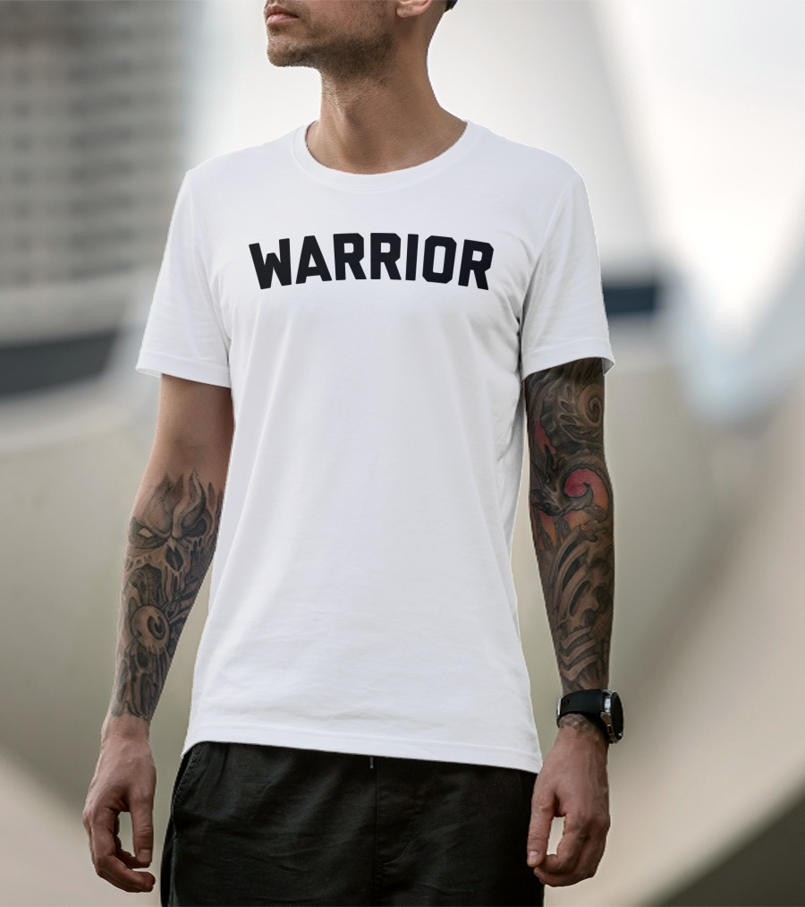 Warrior Black Bold Typography T-Shirt