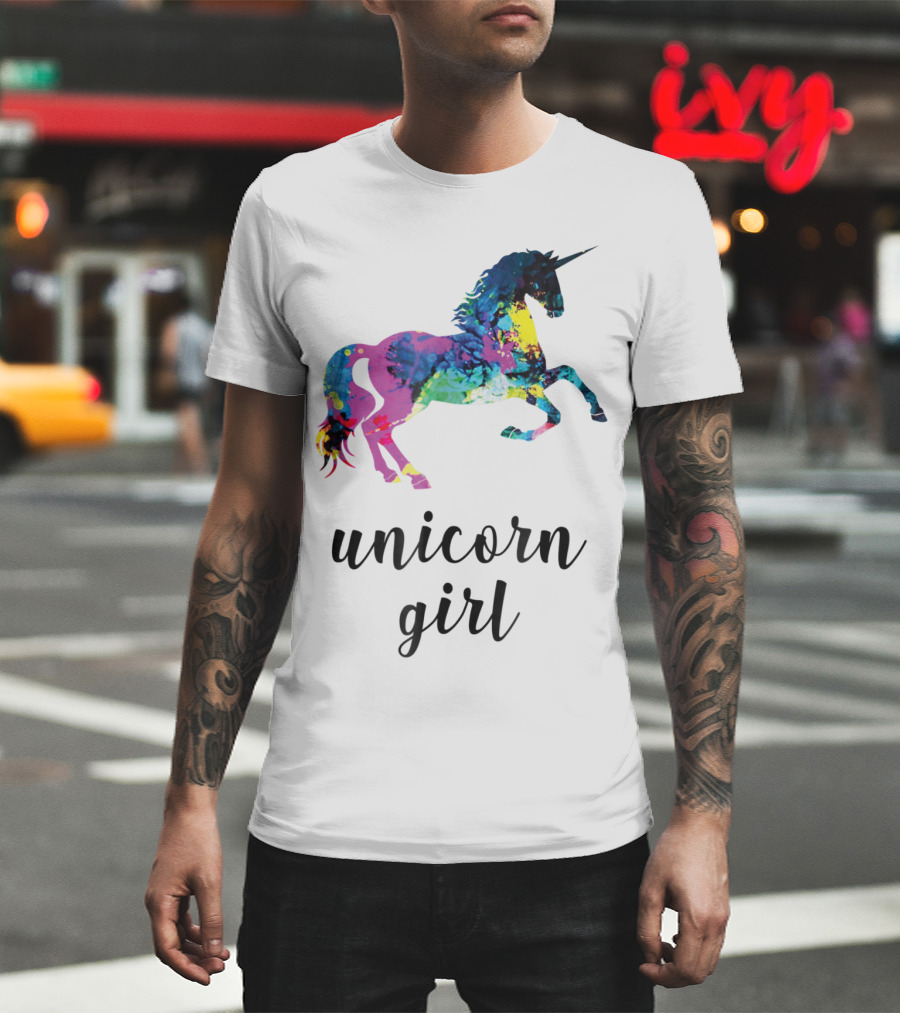 Unicorn Girl Magical Horse Girl Vibrant Colorful T-Shirt