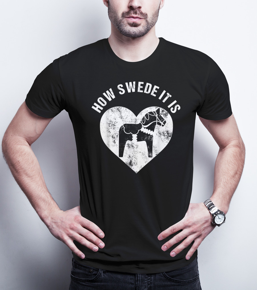 How Swede It Is Dala Horse Heart Valentine's Day T-Shirt