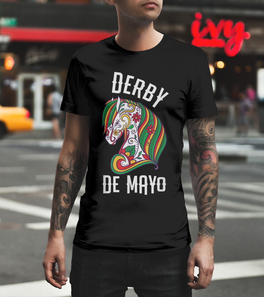 Derby De Mayo Colorful Floral Horse Art UF T-Shirt