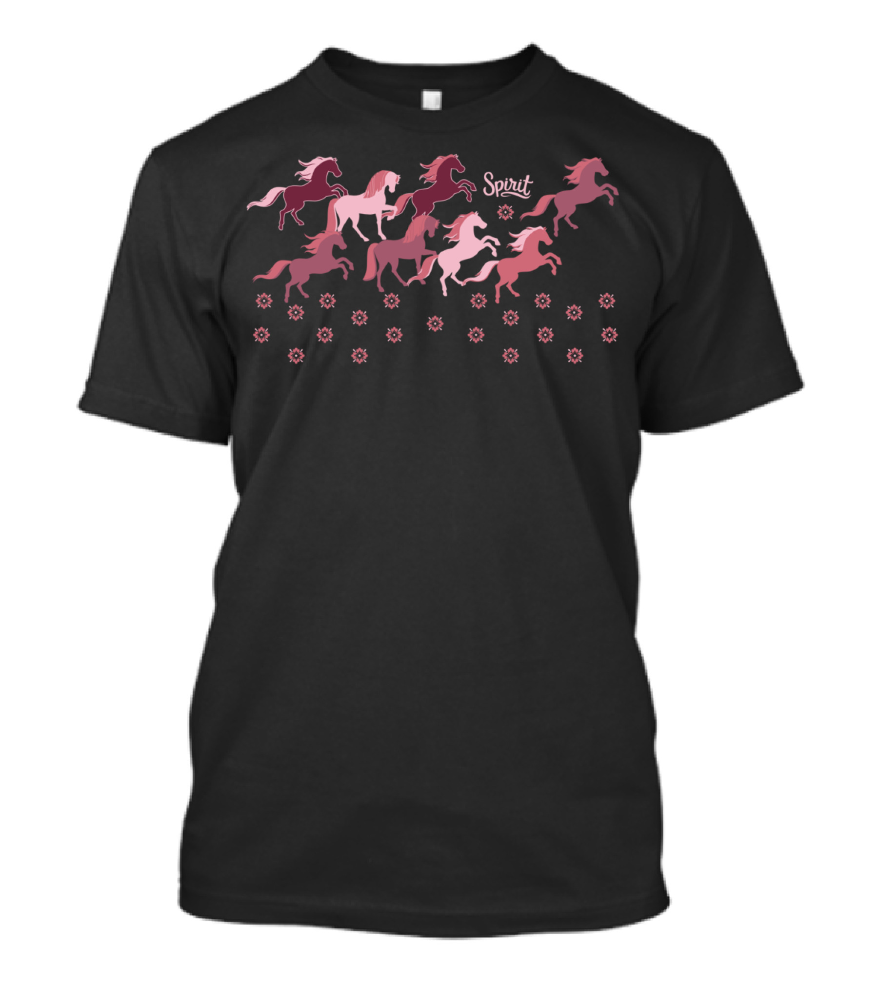 Spirit Riding Free Horses And Flowers T-Shirt