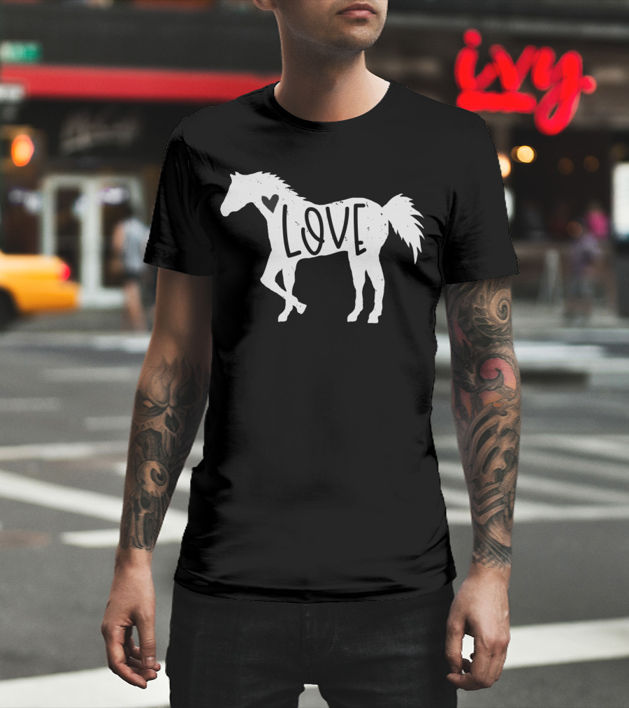Love Heart Cute Horse Rider T-Shirt
