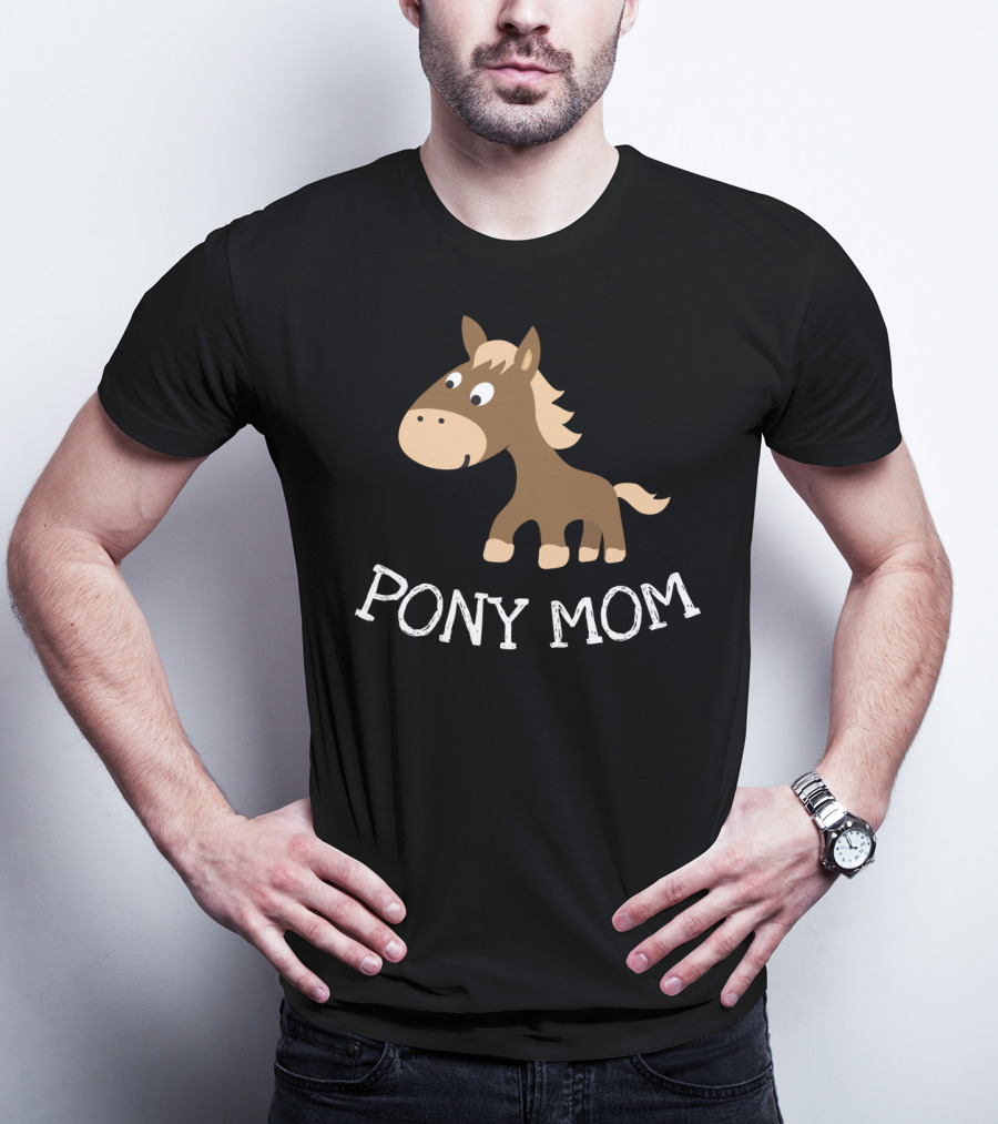 Pony Mom Cute Cartoon Horse Lovers T-Shirt