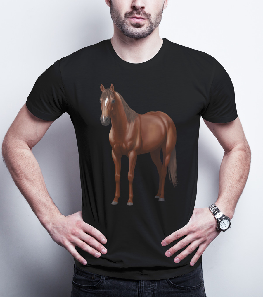 Dark Sorrel Chestnut Quarter Horse Stallion Majestic T-Shirt