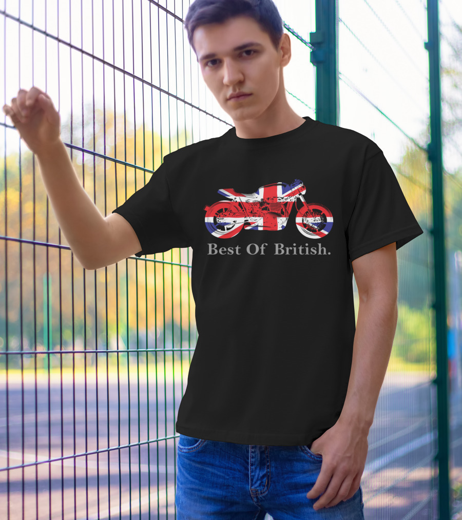 British Biker Best Of British Classic Cafe Racer Union Jack T-Shirt