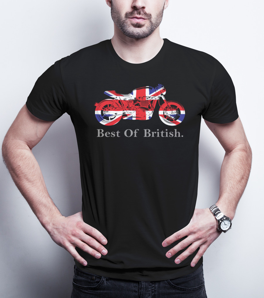 British Biker Best Of British Classic Cafe Racer Union Jack T-Shirt
