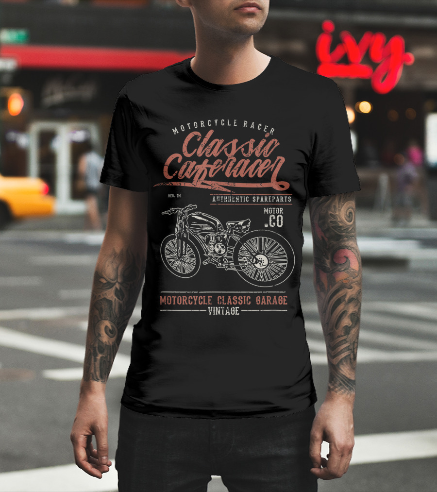 Motorcycle Racer Classic Cafe Racer Authentic Spareparts Vintage Motorcycle Classic Garage T-Shirt
