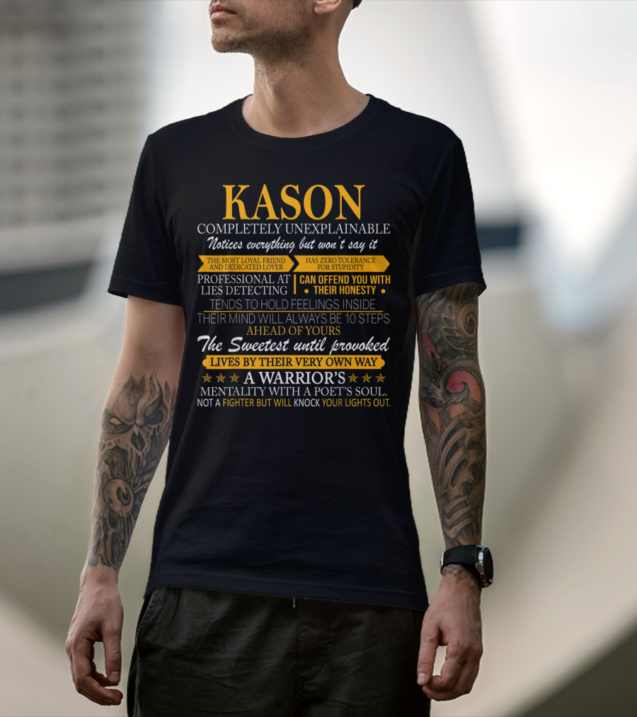 Kason Notices Everything Dedicated Lover Zero Tolerance Honesty Warrior's Mentality T-Shirt